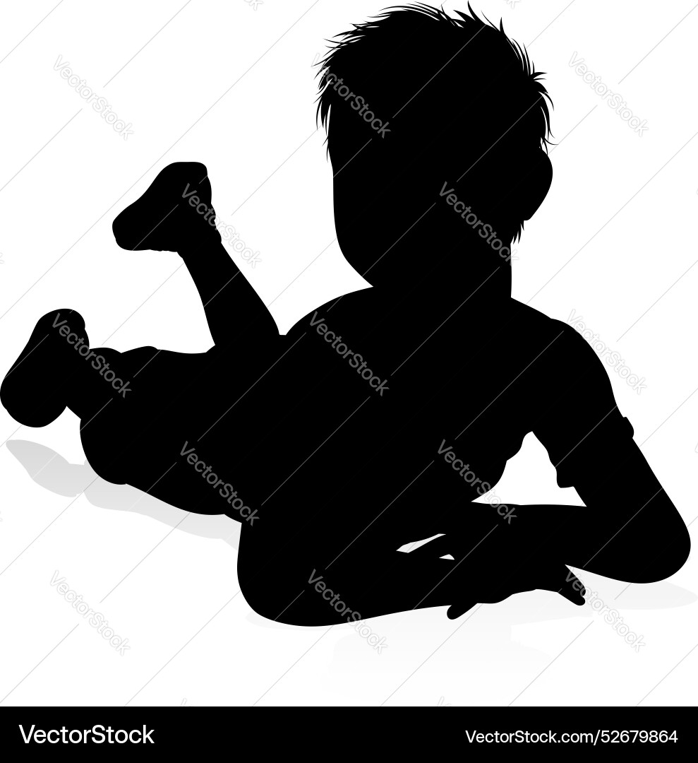 Child silhouette kid Royalty Free Vector Image