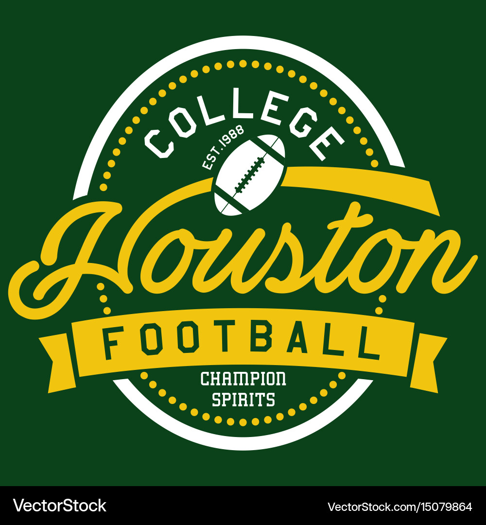 College houston Royalty Free Vector Image - VectorStock