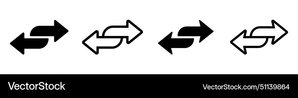 Double arrow icons in four directions Royalty Free Vector