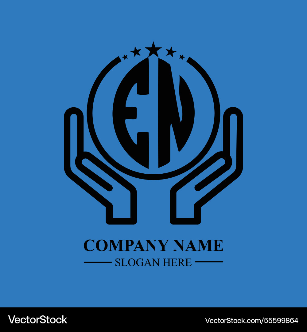 En initials modern logo design featuring held Vector Image