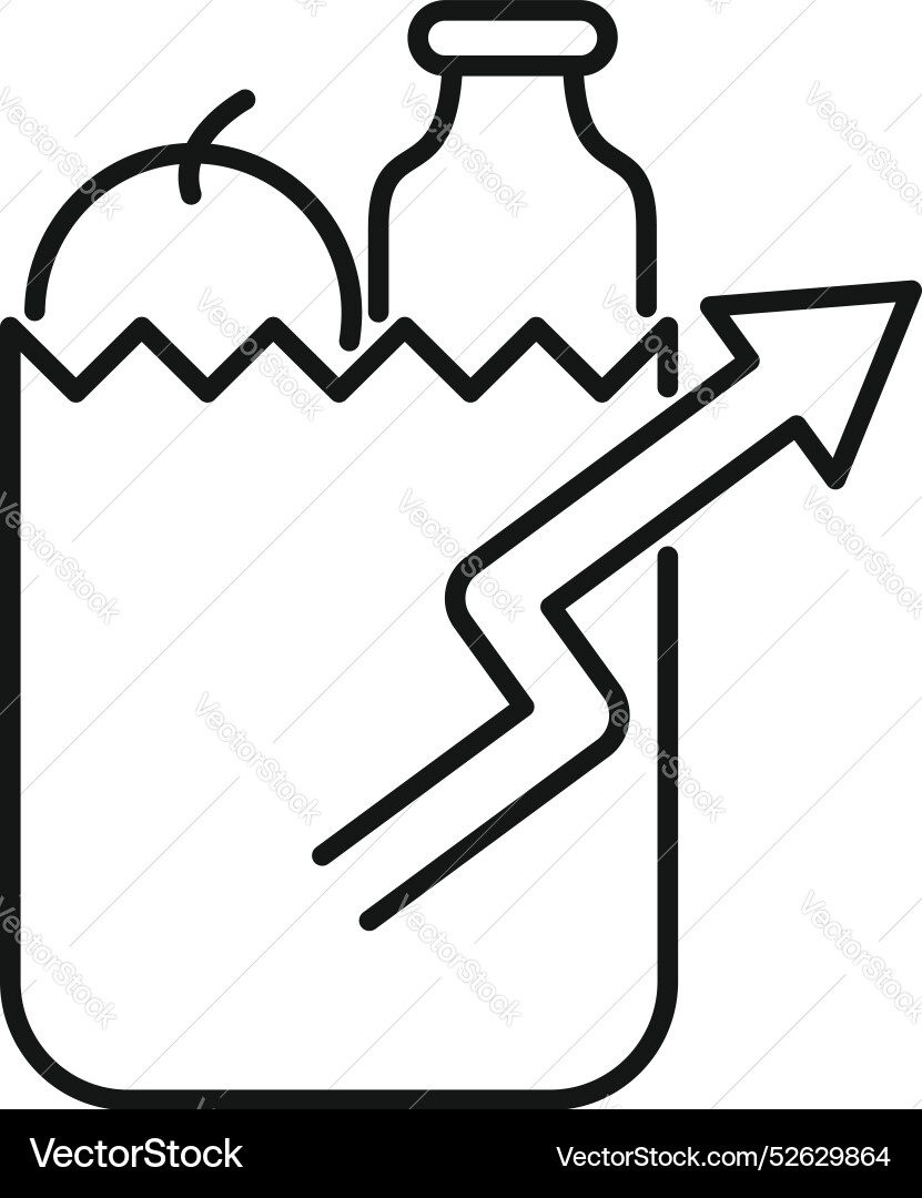 Grocery price inflation increasing depicted by Vector Image