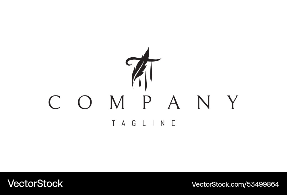 Logo with an abstract image of a feather Vector Image