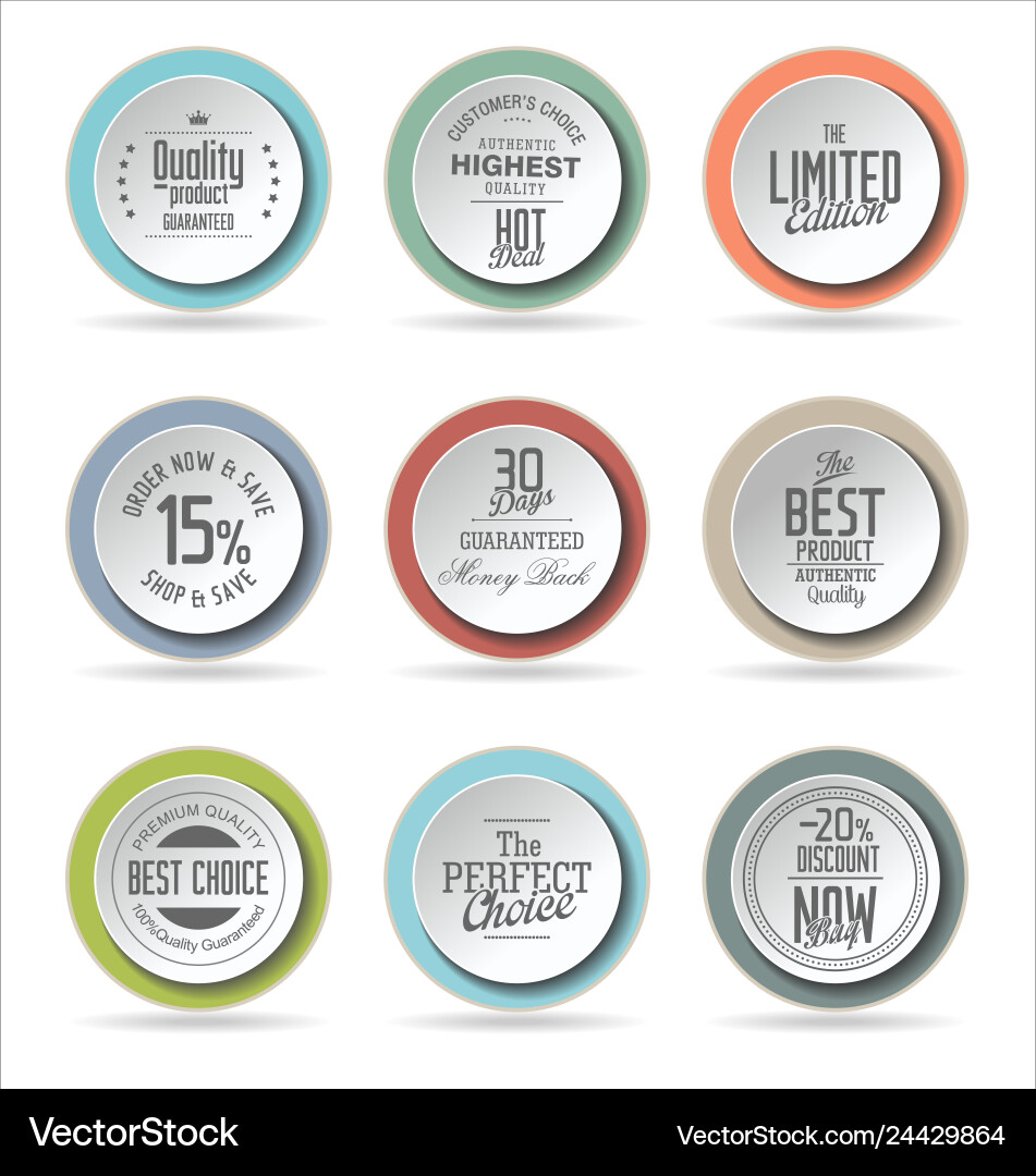 Modern badges collection 3 Royalty Free Vector Image