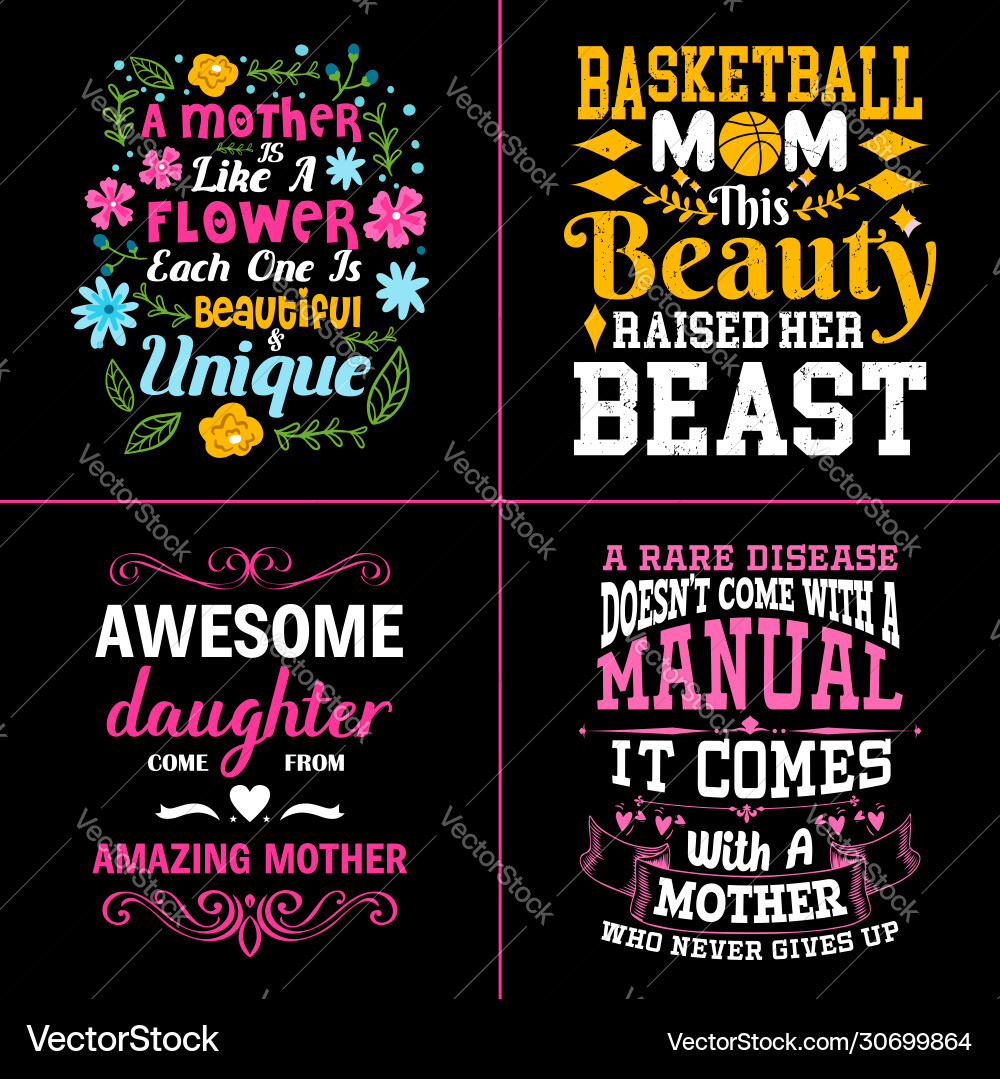 Mom typographic quotes design Royalty Free Vector Image