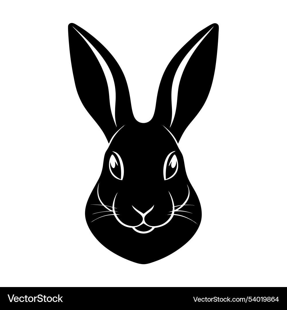 Rabbit head silhouette art Royalty Free Vector Image