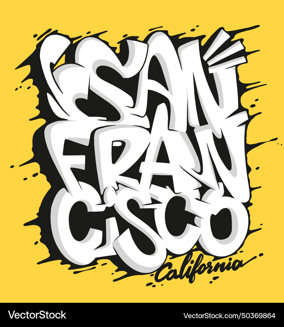 San francisco california graffiti style hand Vector Image