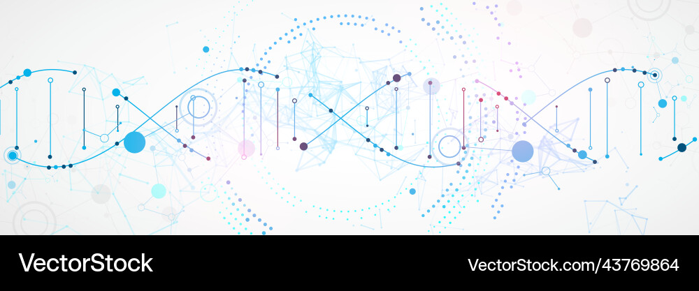 Science template wallpaper or banner with a dna Vector Image