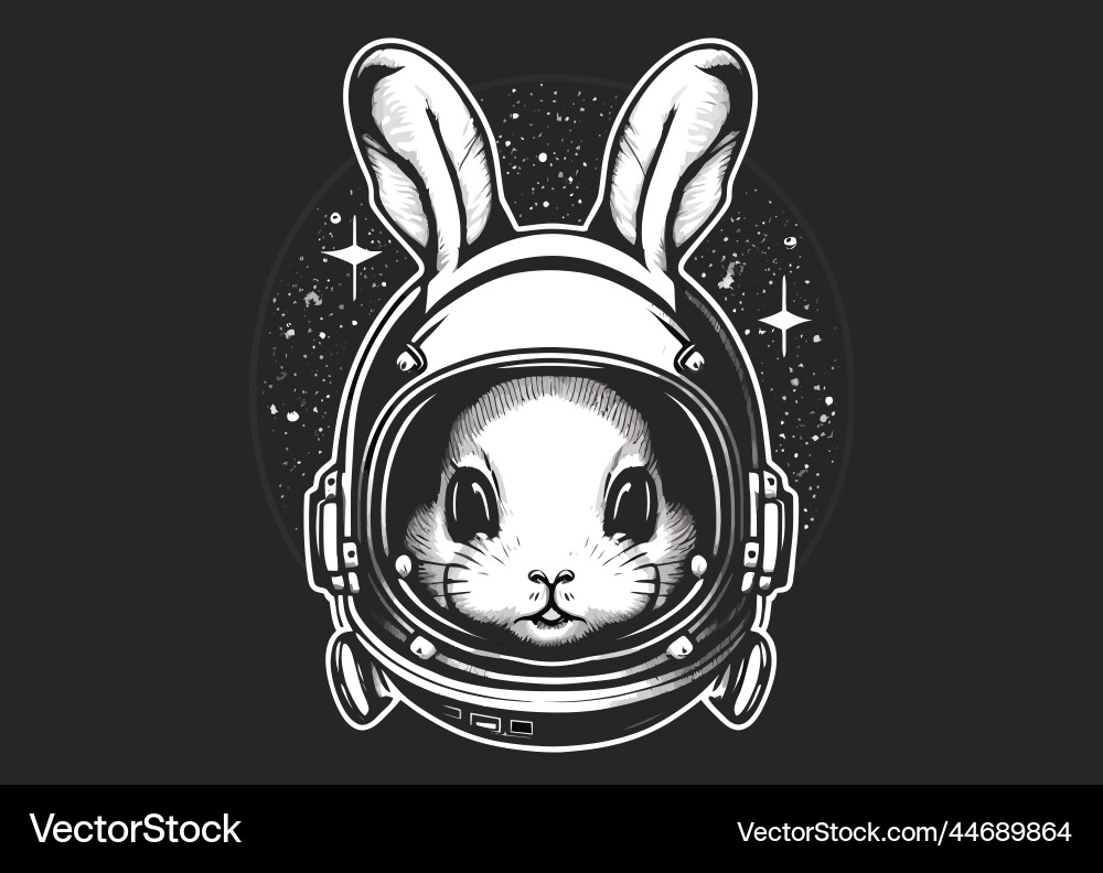 Space Bunny Astronaut Royalty Free Vector Image