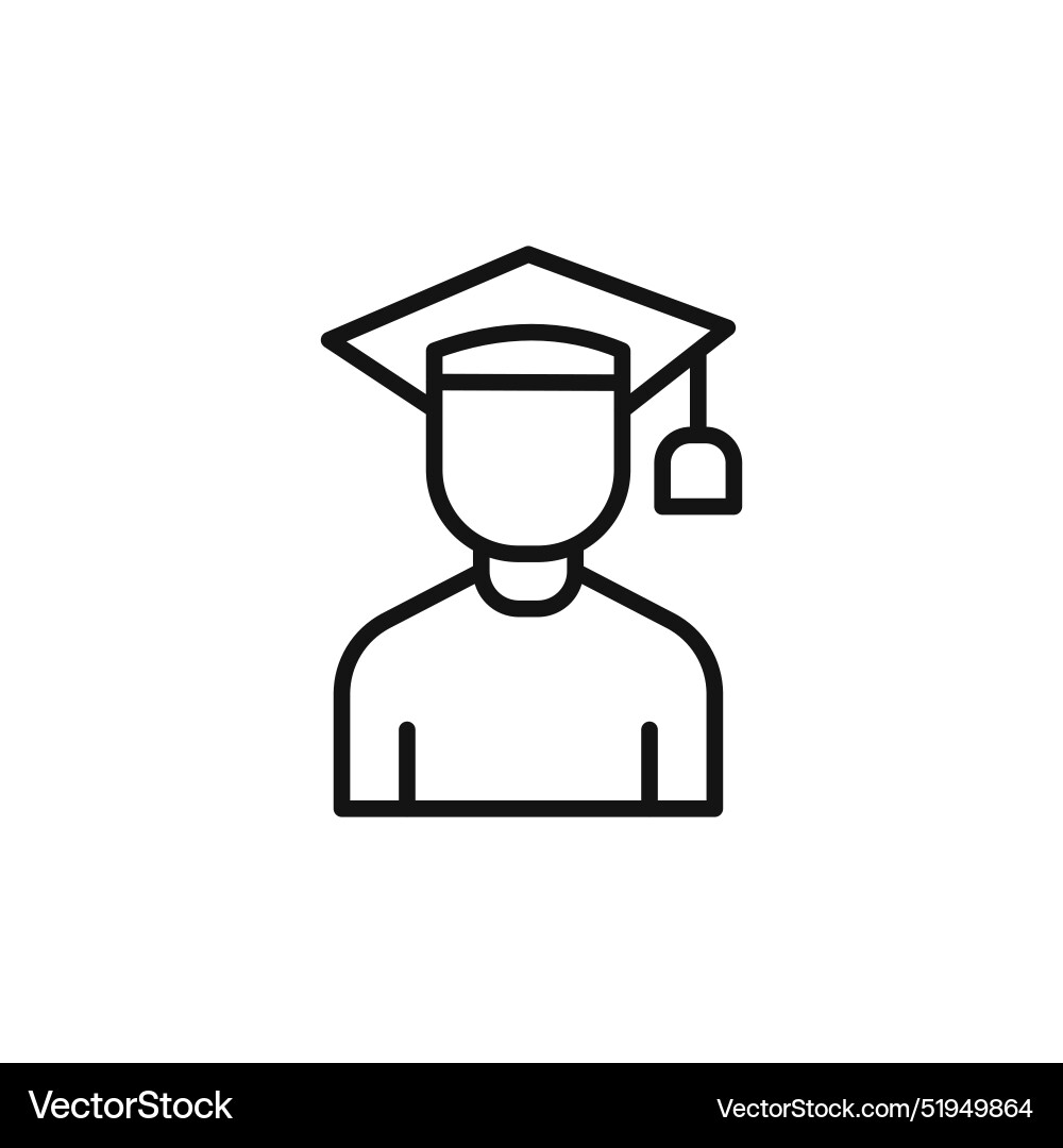 Student logo sign outline Royalty Free Vector Image