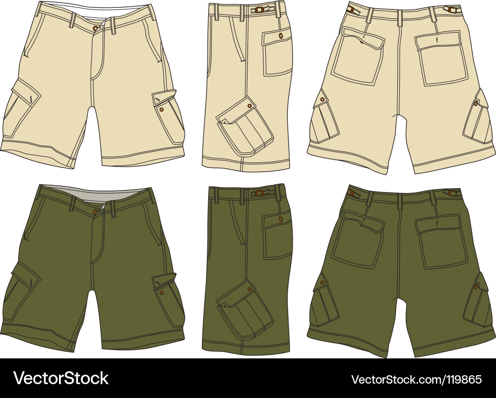 Beige Cargo Shorts Royalty Free Vector Image - VectorStock