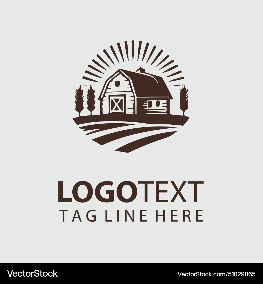 Farm view logo Royalty Free Vector Image - VectorStock