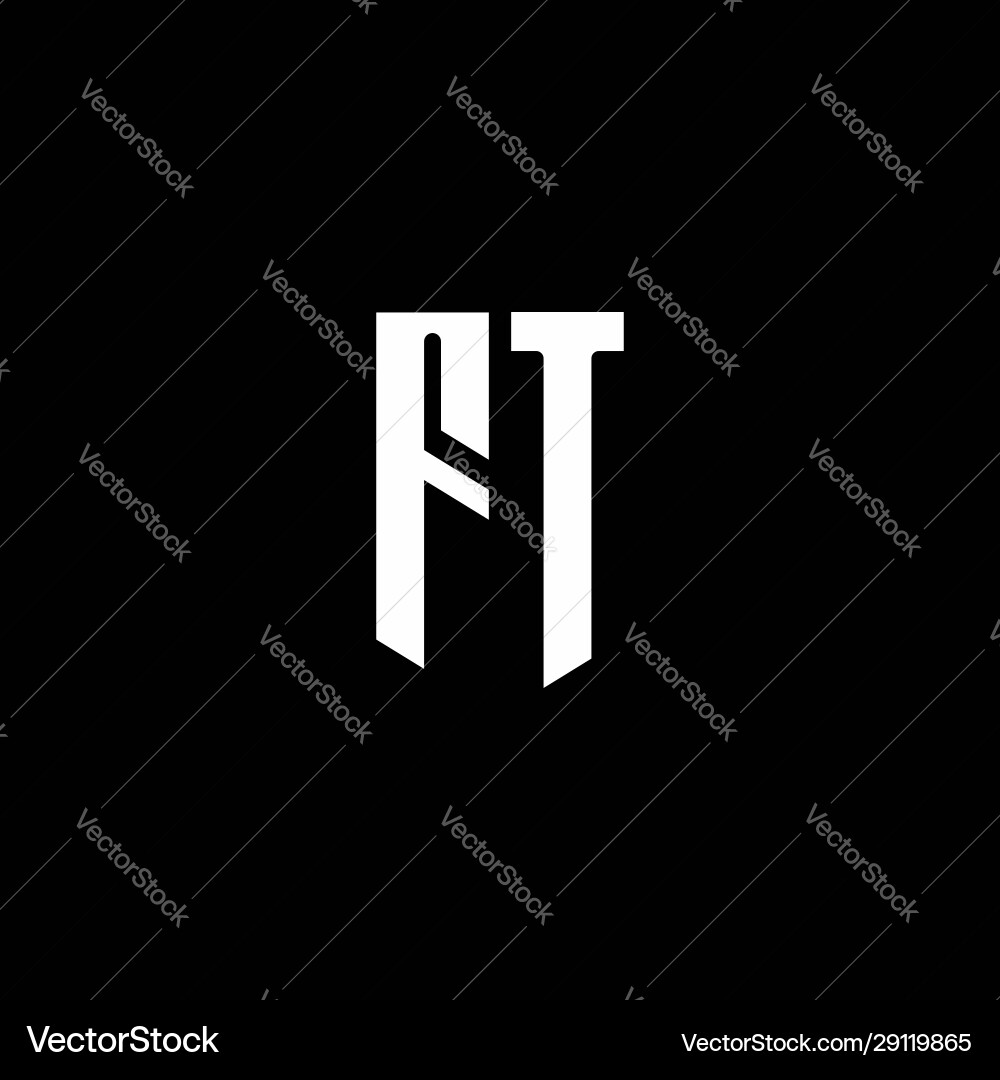 Ft logo monogram with emblem style isolated Vector Image
