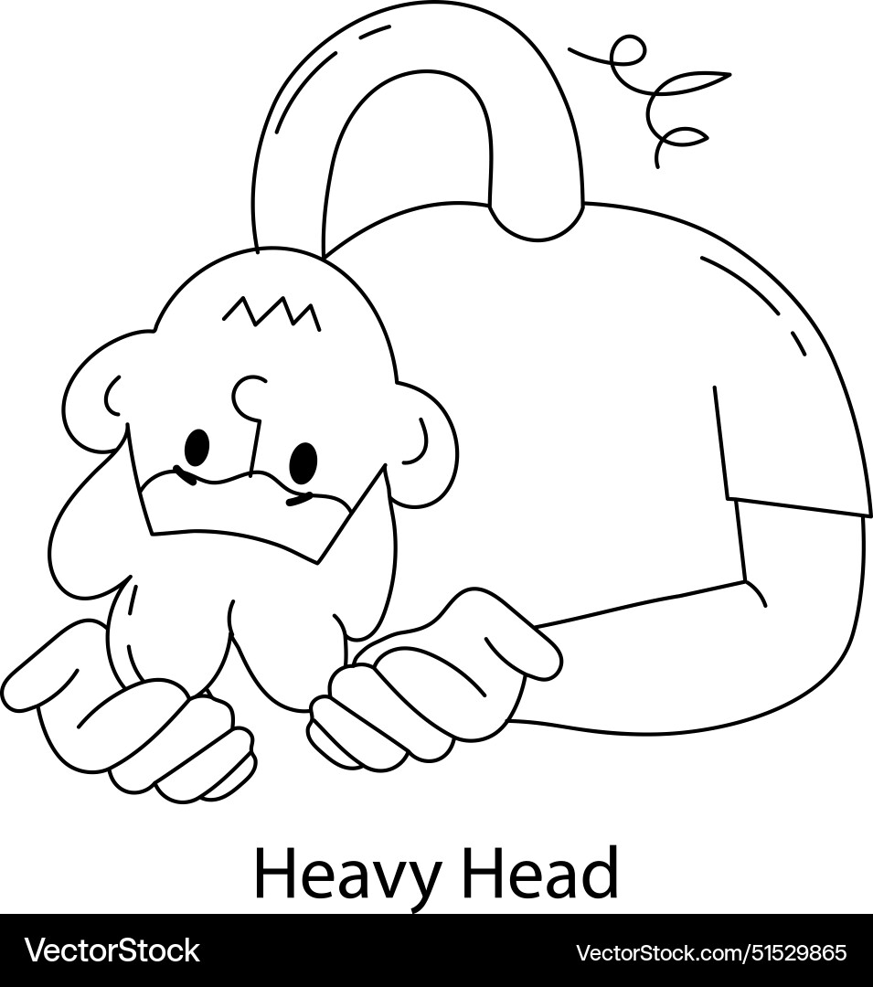 Heavy head Royalty Free Vector Image - VectorStock