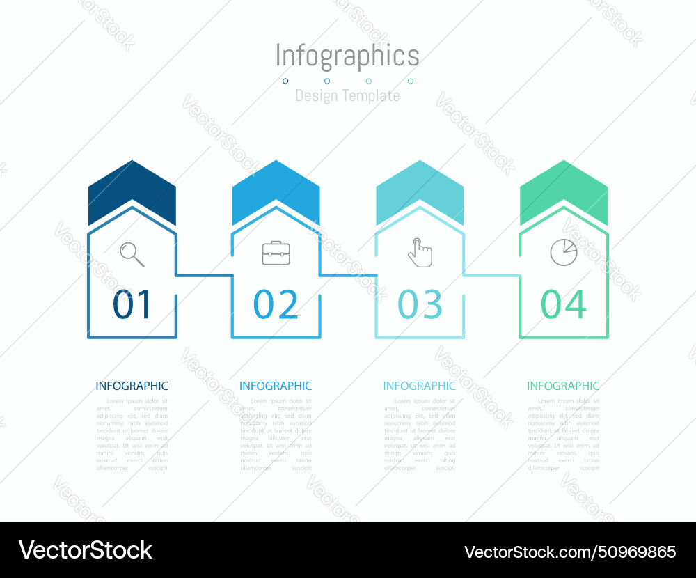 Infographic 4 options design elements Royalty Free Vector