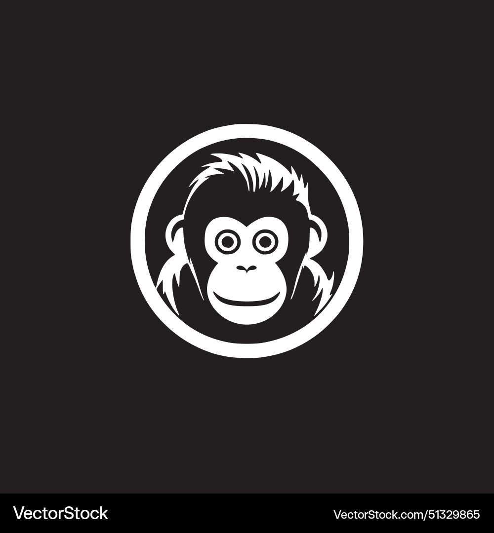 Monkey - minimalist and simple silhouette Vector Image
