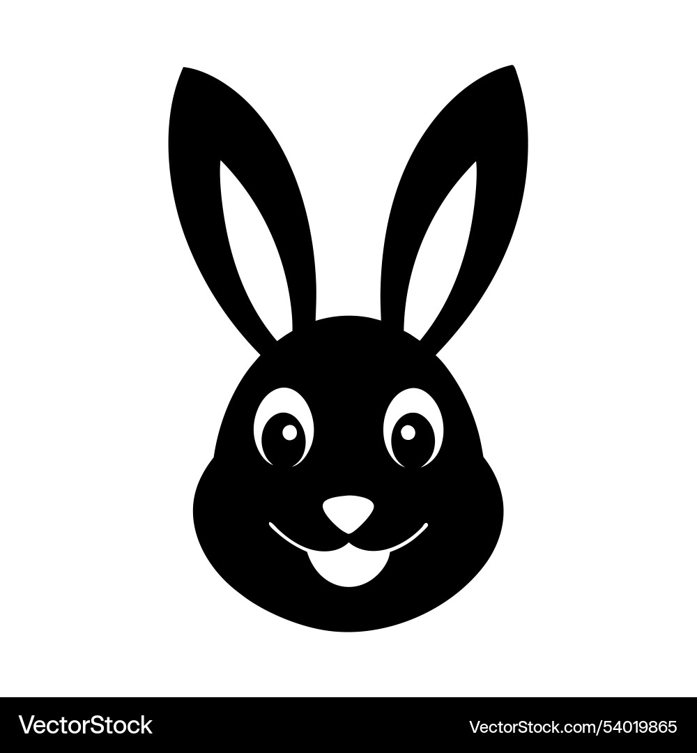 Rabbit head silhouette art Royalty Free Vector Image