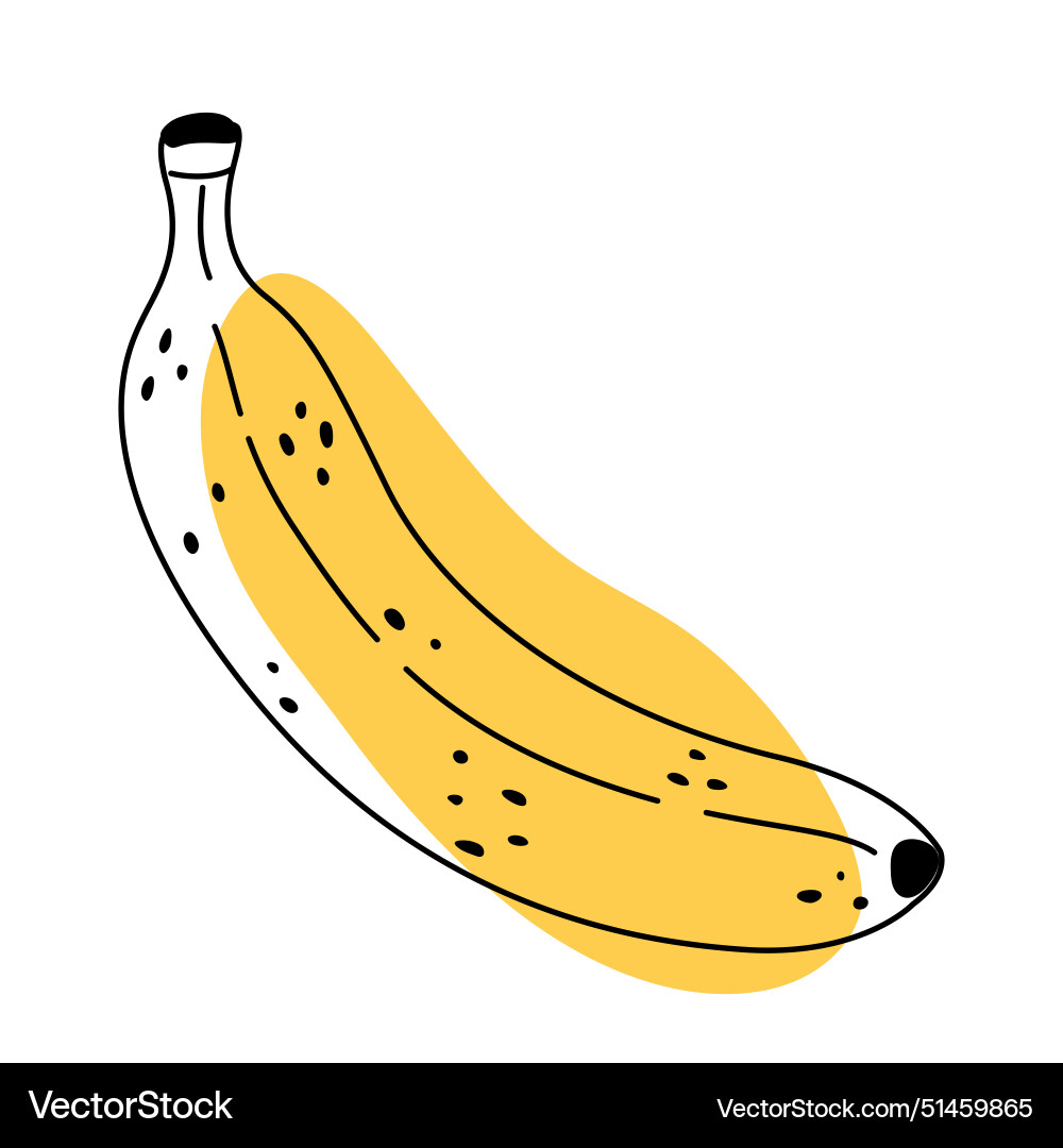 Ripe banana abstract sketch style Royalty Free Vector Image