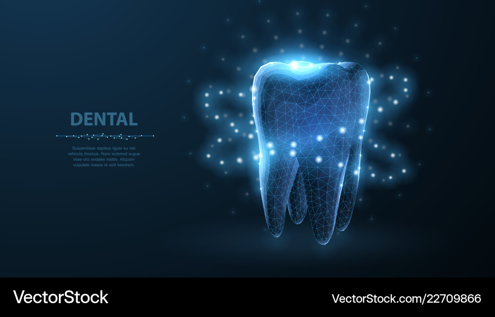 Abstract Low Poly Tooth Shine Royalty Free Vector Image