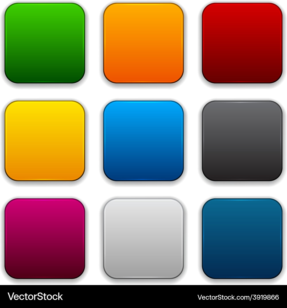 Colorful Square Buttons Royalty Free Vector Image