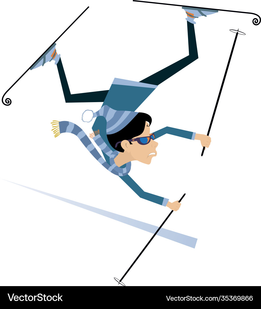 Falling skier woman Royalty Free Vector Image - VectorStock