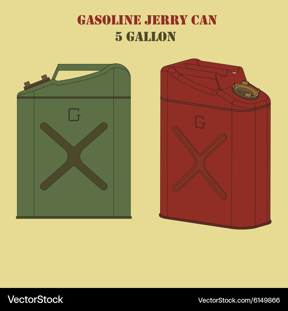 Gasoline jerry can Royalty Free Vector Image - VectorStock