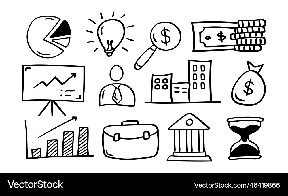 Hand drawn business icon Royalty Free Vector Image