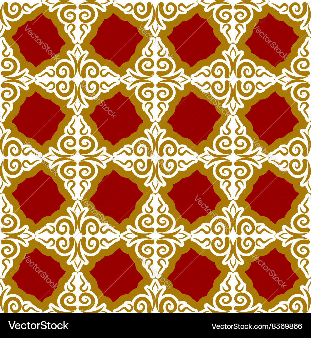 Kazakh pattern traditional national background Vector Image