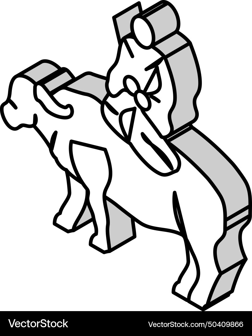 Laozi ox taoism isometric icon Royalty Free Vector Image