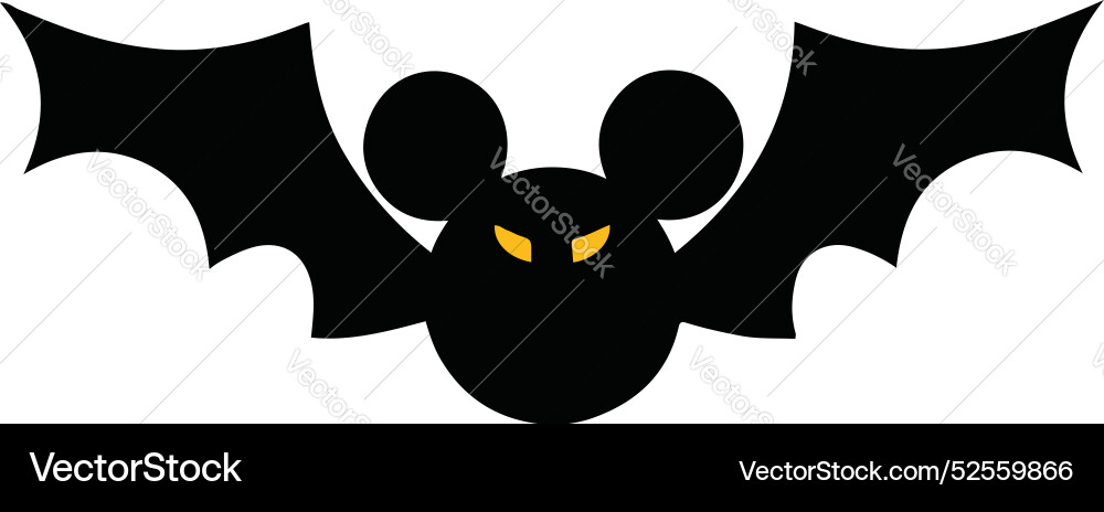 Mickey bat halloween boo Royalty Free Vector Image