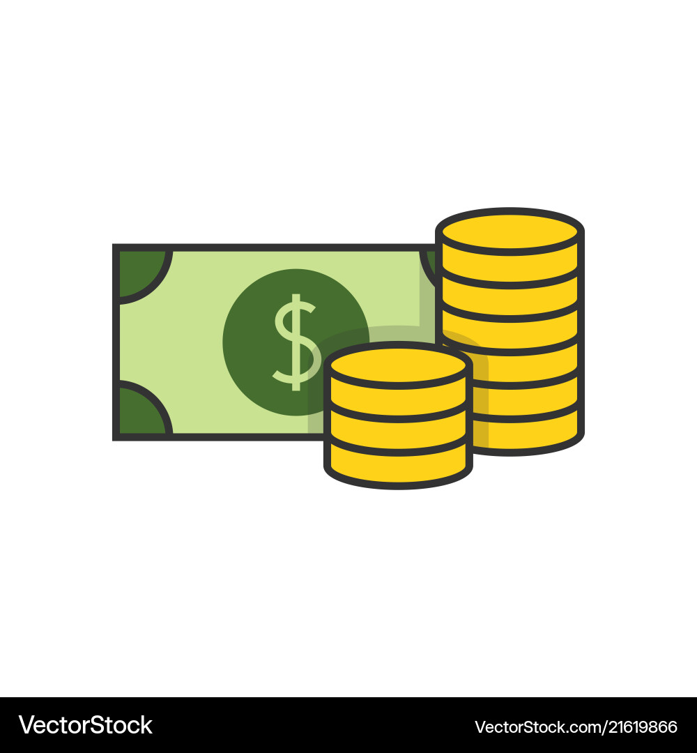 Money flat line icon Royalty Free Vector Image