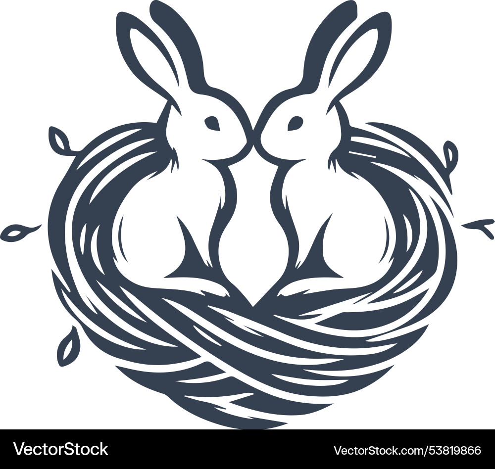 Simple rabbit logo design template bunny character