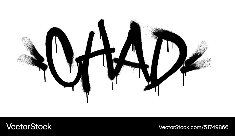 Sprayed chad name with overspray in black over Vector Image