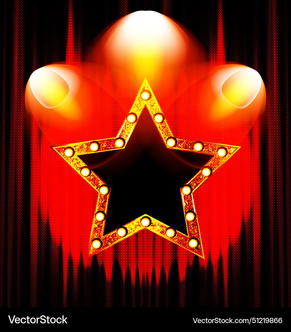Star retro light banner Royalty Free Vector Image