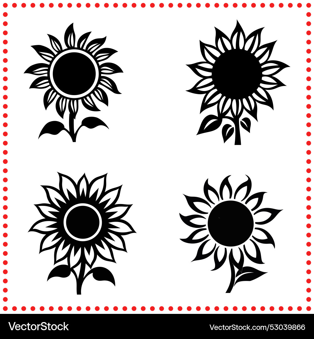 Stylized sunflower silhouette for creative nature Vector Image