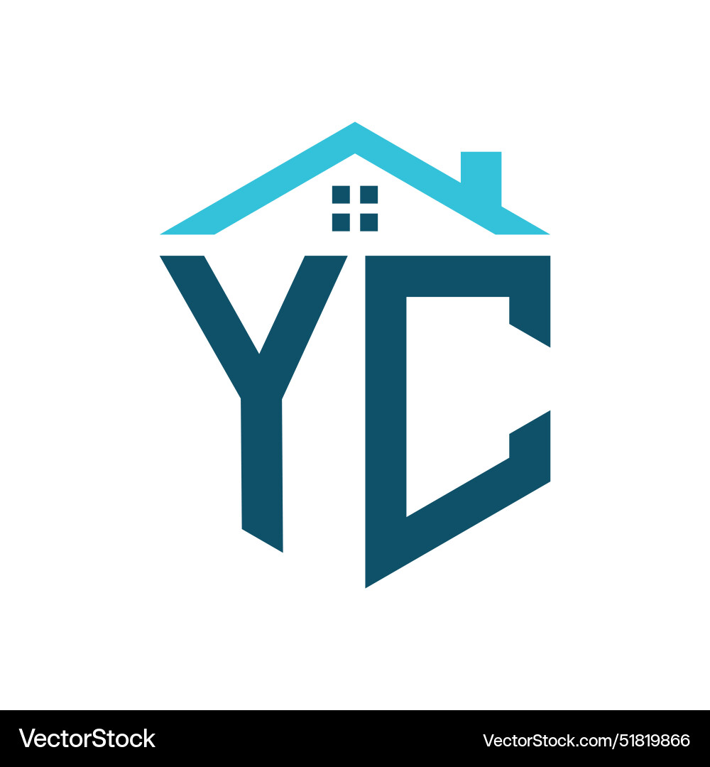 Yc house logo design template letter Royalty Free Vector