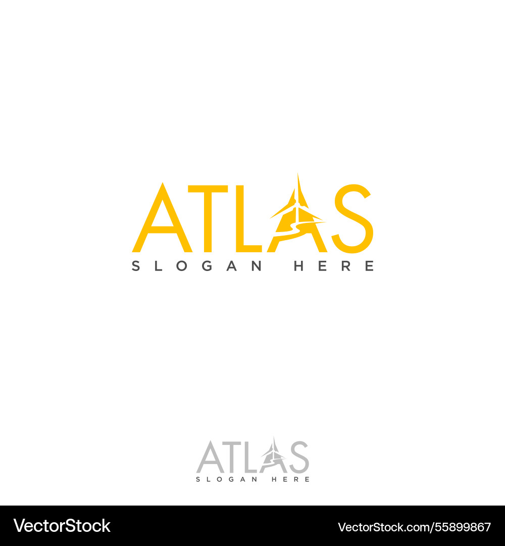 Atlas letter design element minimal logo Vector Image