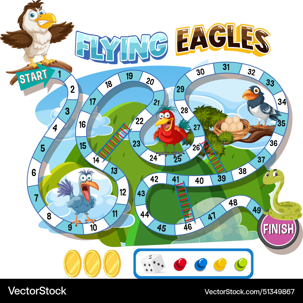 Exciting bird-themed board game for kids Vector Image