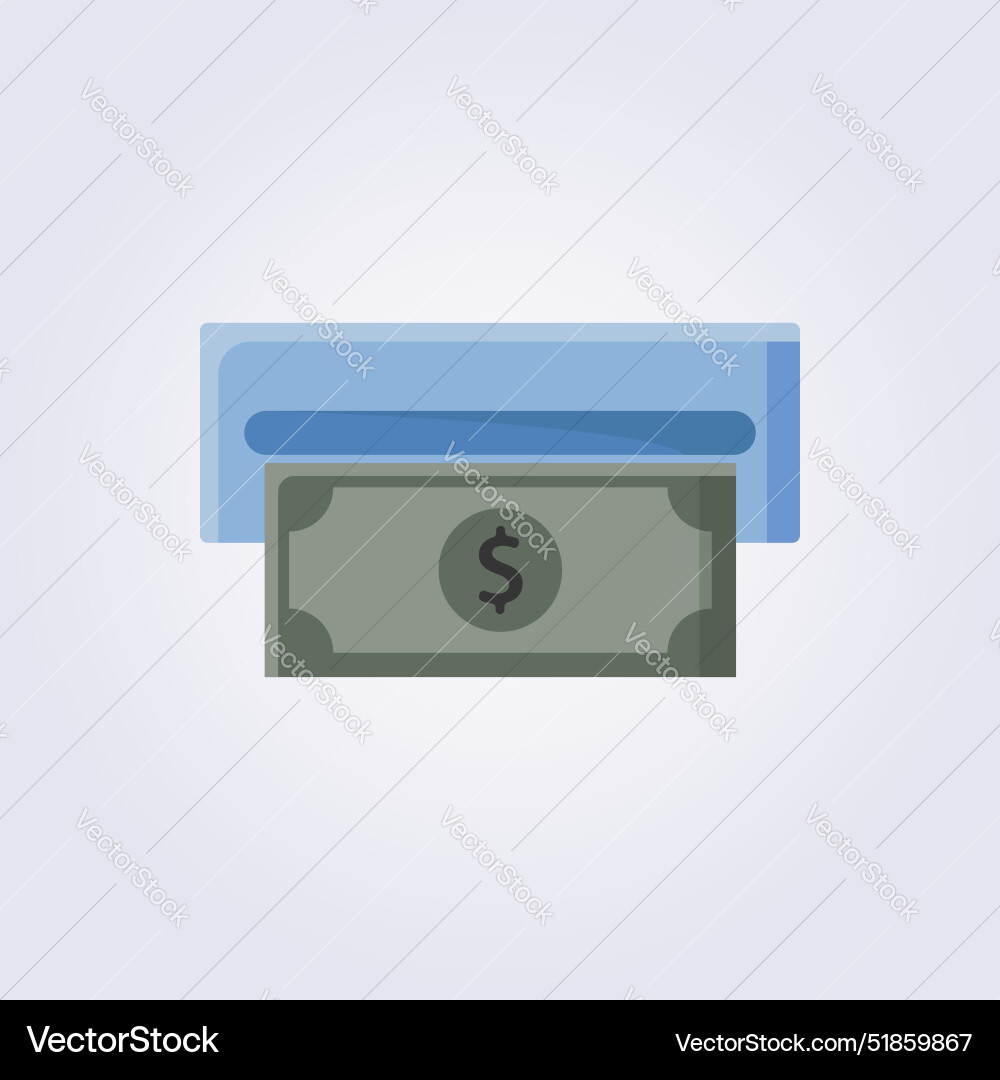 Flat withdraw money at atm icon logo design Vector Image