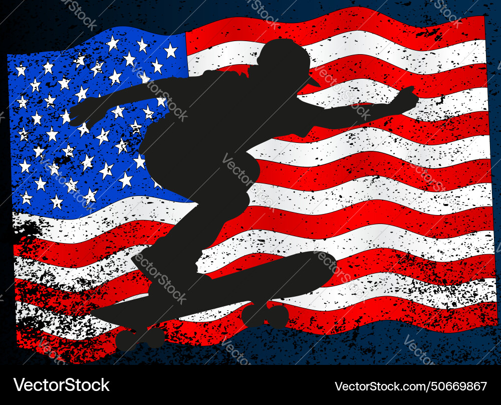 Patrotic skateboarder Royalty Free Vector Image
