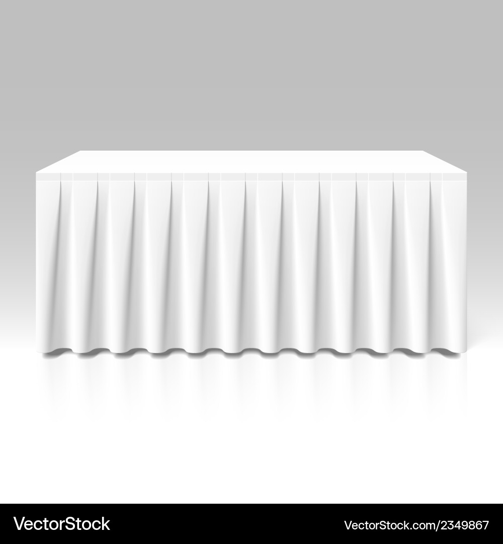White pleated table-skirting Royalty Free Vector Image