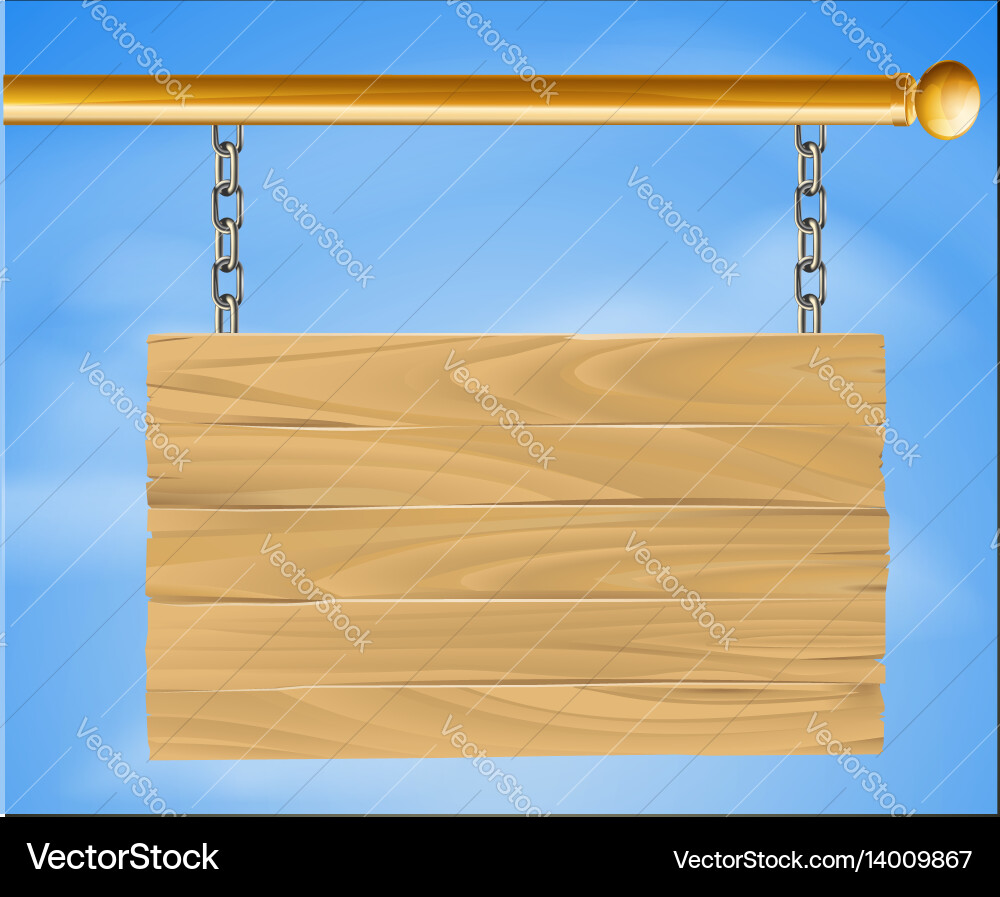 Wooden hanging sign Royalty Free Vector Image - VectorStock