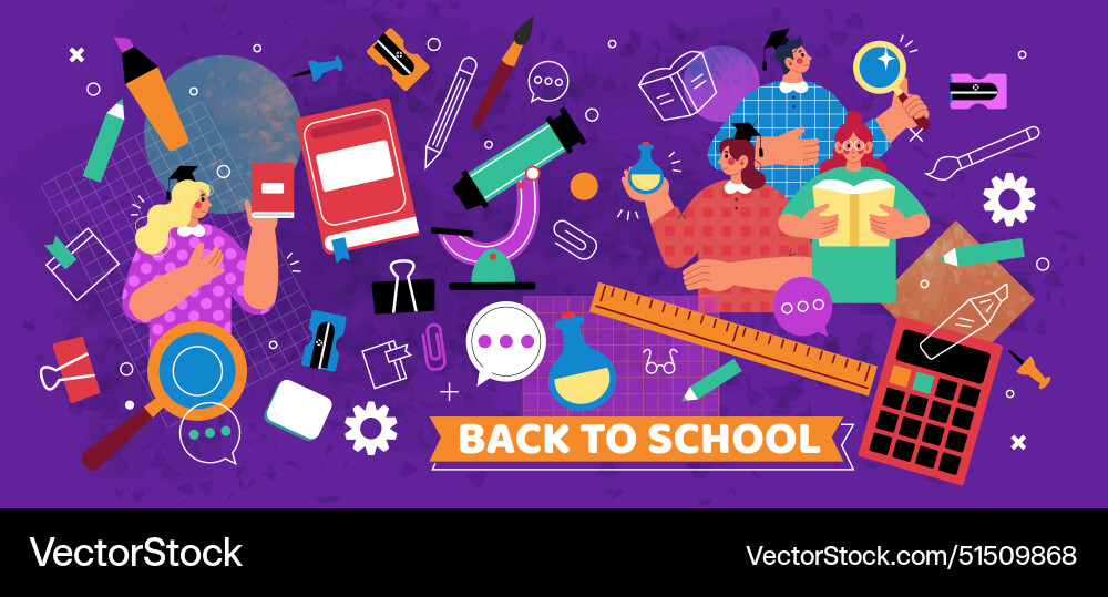 Back to school education background university Vector Image