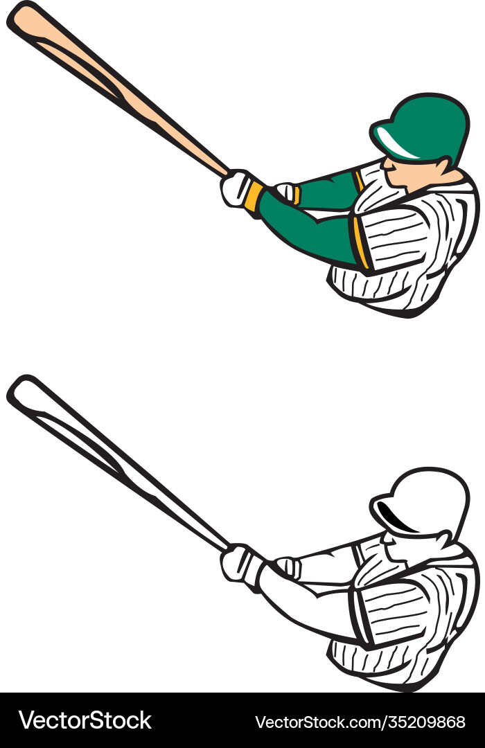 Baseball batter Royalty Free Vector Image - VectorStock