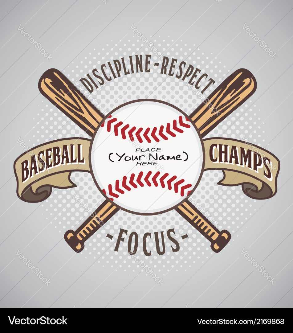 Baseball Champ - Name Placement Royalty Free Vector Image