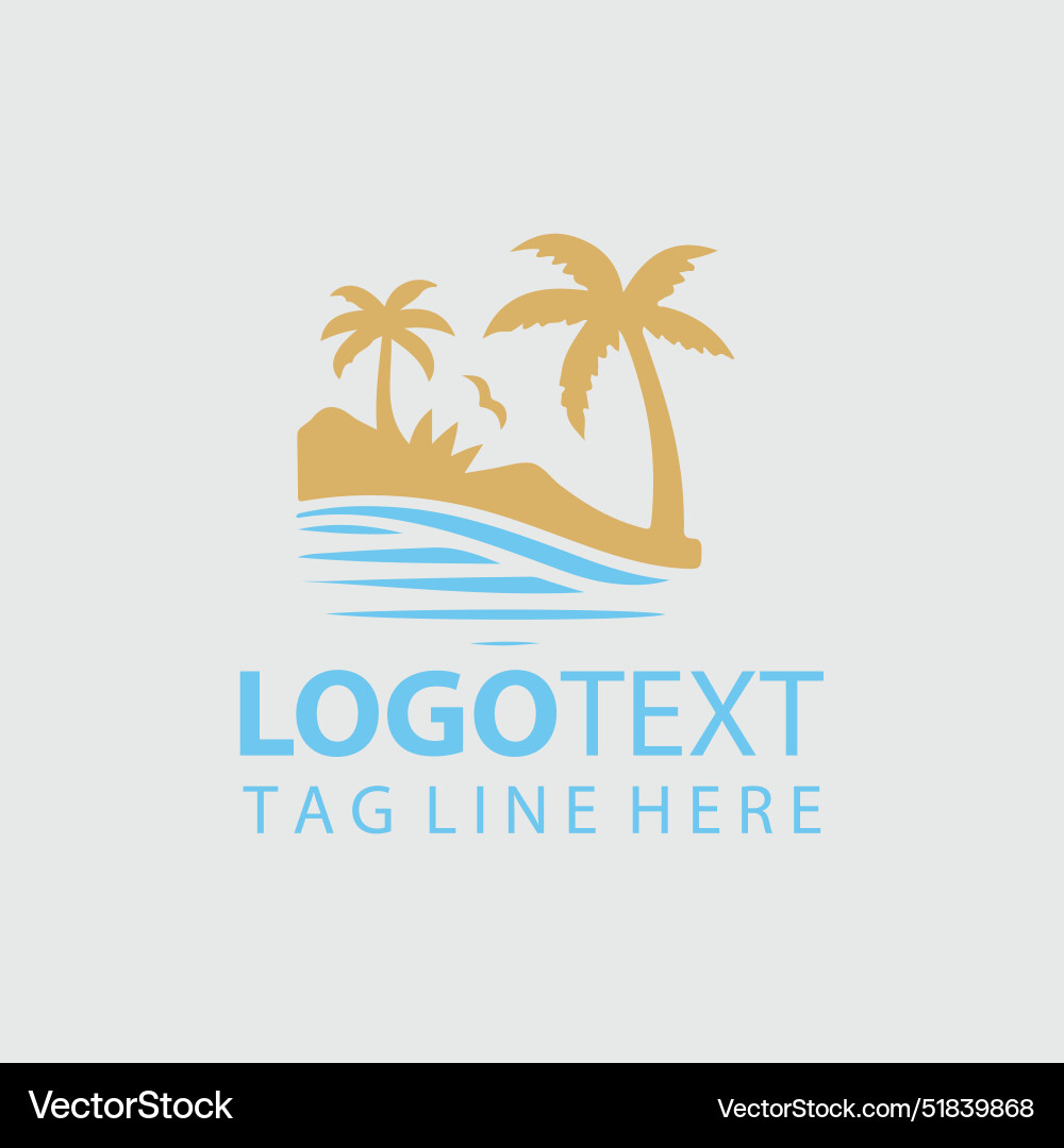 Beach logo Royalty Free Vector Image - VectorStock