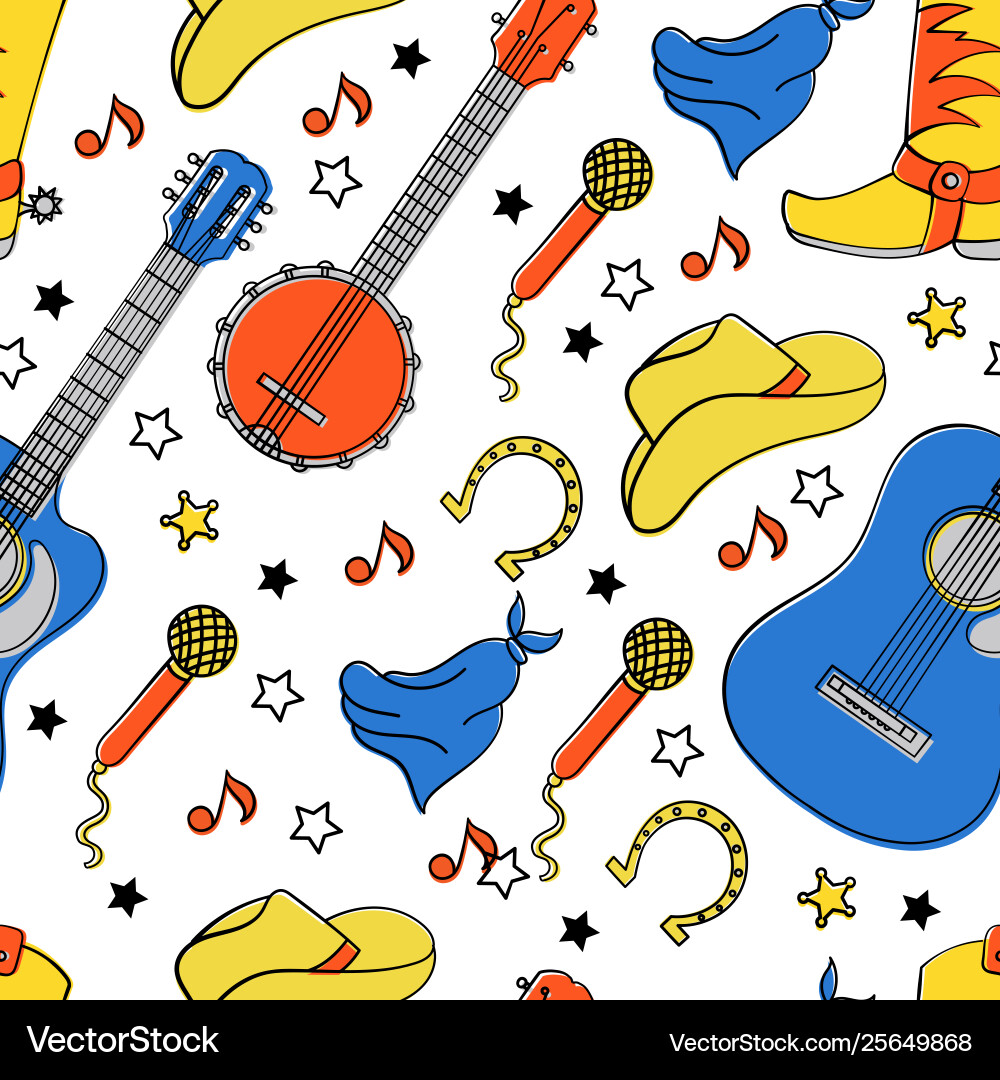 Country Instruments Pattern Royalty Free Vector Image