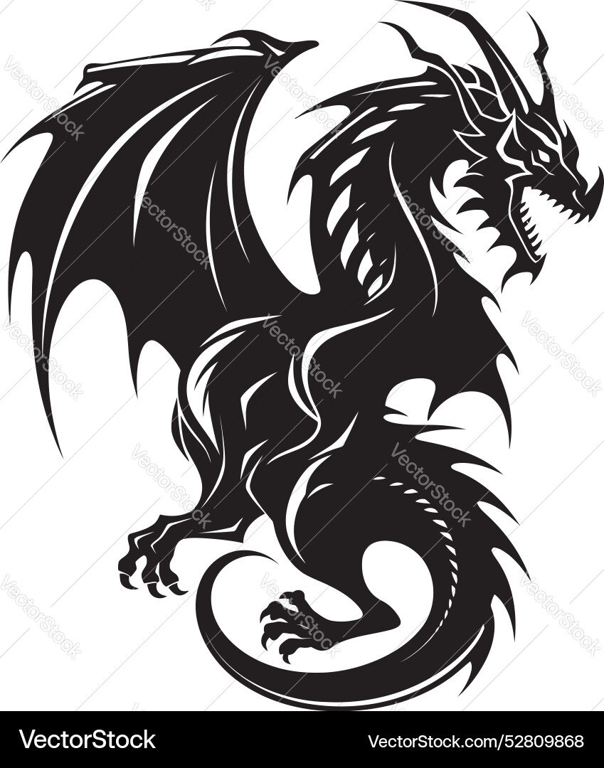Infernal inferno draconic dragon emblematic Vector Image