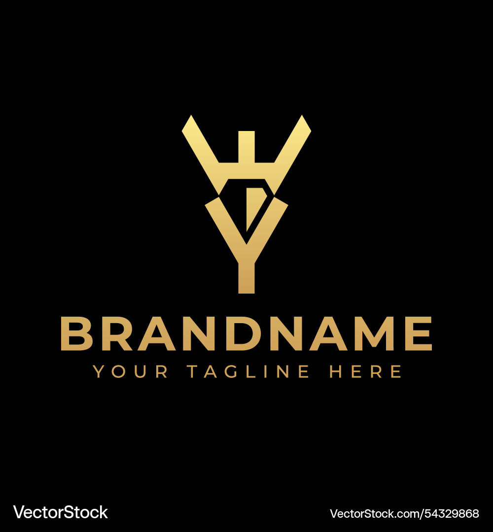 Letters wy or yw diamond logo symbolizing Vector Image