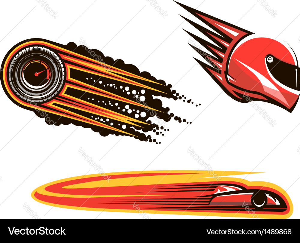 Racing sport elements and icons Royalty Free Vector Image
