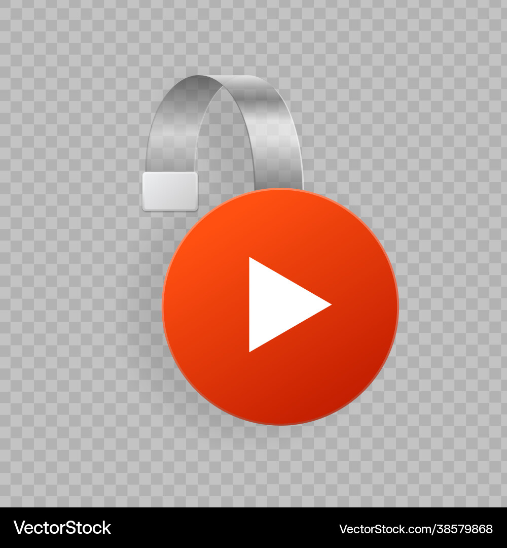 Realistic detailed 3d wobbler red circle play Vector Image
